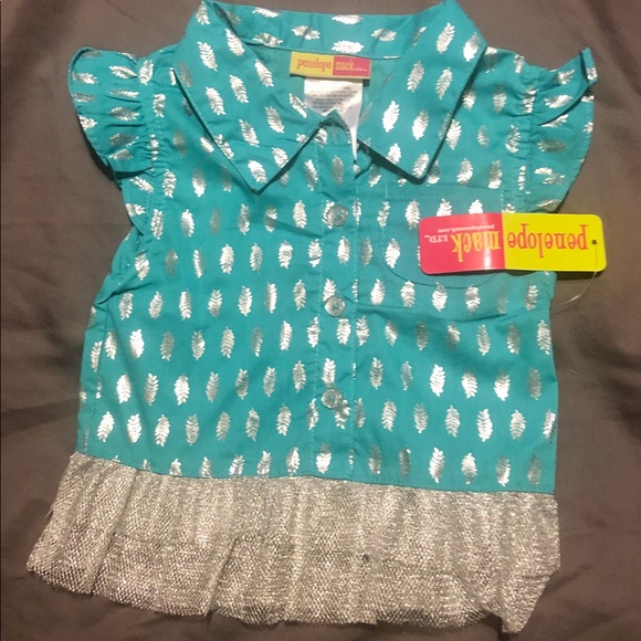 Penelope Mack | Shirts & Tops | Nwt Teal Button Up Shirt By Penelope ...